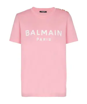 Balmain Logo Print Crewneck T-shirt - Multicolor