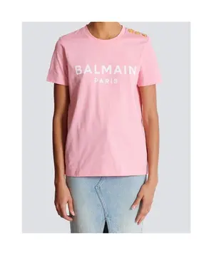 Balmain Logo Print Crewneck T-shirt - Multicolor