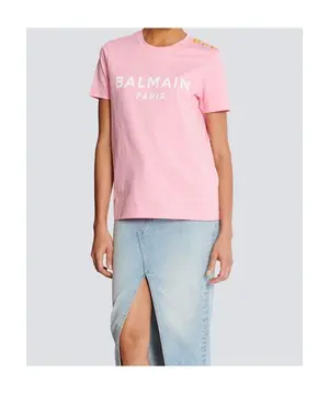 Balmain Logo Print Crewneck T-shirt - Multicolor