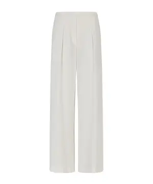 Emporio Armani Straight Leg Trousers With Pleats And Elasticated Waistband