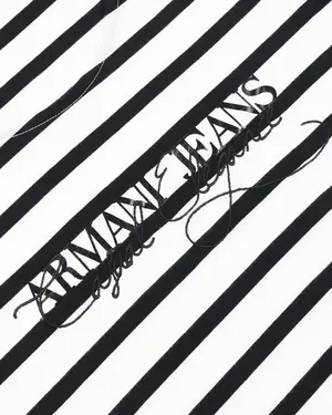 Emporio Armani Striped Printed T-shirt - White