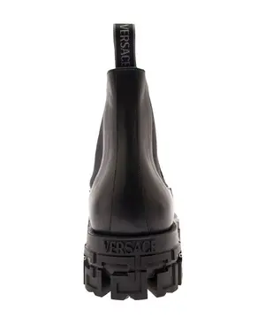 Versace Round Toe Ankle Boots