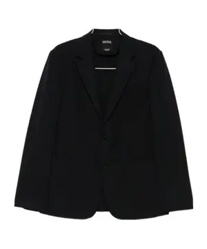 Zegna Long-sleeved Suit Jacket - Black