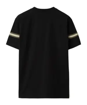 Burberry Striped-detail Cotton T-shirt - Black