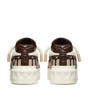 Valentino Garavani One Stud Xl Lace-up Sneakers - Beige/black