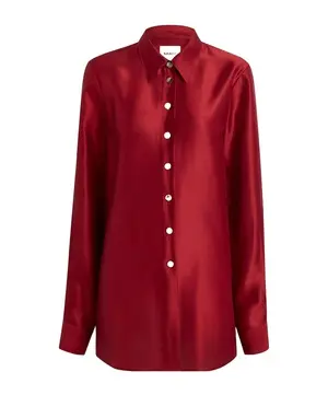 Khaite Long Sleeve Buttoned Shirt - Red