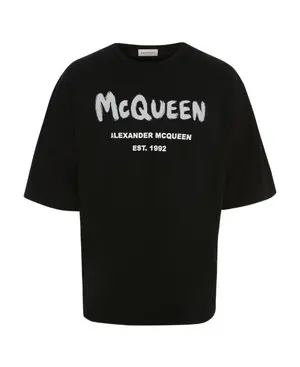 Alexander McQueen Logo Printed Crewneck T-shirt - Black