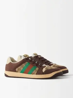 Gucci Web Detailed Lace-up Sneakers - Multi