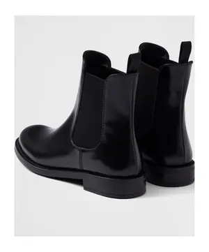 Prada Brushed Leather Chelsea Boots