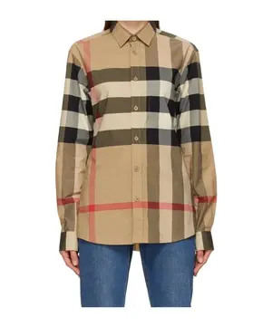 Burberry Checked Button-up Shirt - Beige