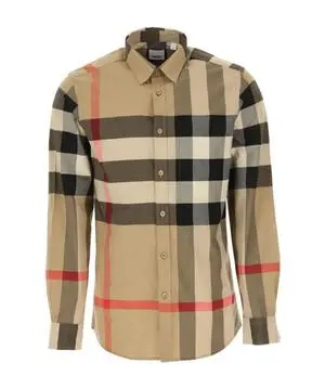 Burberry Checked Button-up Shirt - Nude
