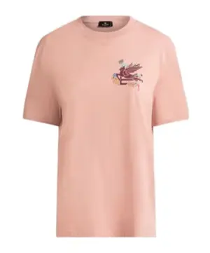 Etro Pegaso Printed Crewneck T-shirt - Pink
