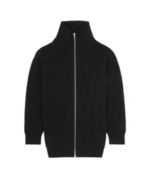 MAISON MARGIELA Ribbed Knit Cardigan Dress - Black
