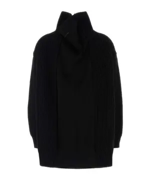 MAISON MARGIELA Ribbed Knit Cardigan Dress - Black