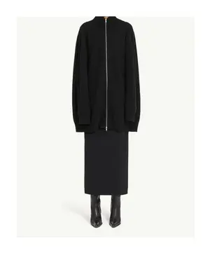 MAISON MARGIELA Ribbed Knit Cardigan Dress - Black