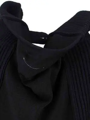 MAISON MARGIELA Ribbed Knit Cardigan Dress - Black