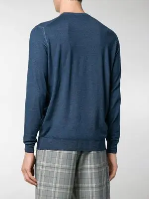 DRUMOHR Crew Neck Knitted Pullover - Blue