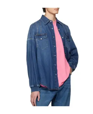 Alexander McQueen Buttoned Denim Shirt - Blue