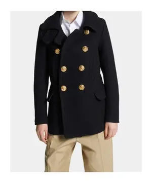 Dsquared2 Dean Double Breasted Peacoat - Blue