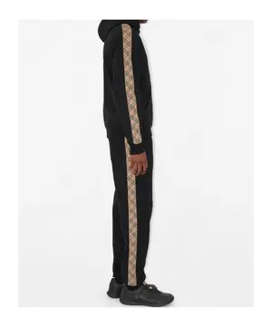 Burberry Ekd Embroidered Checked Drawstring Hoodie