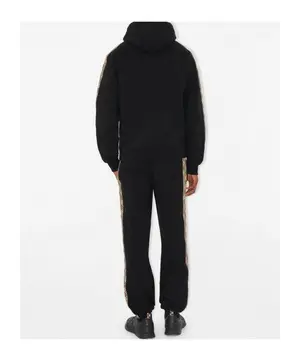 Burberry Ekd Embroidered Checked Drawstring Hoodie