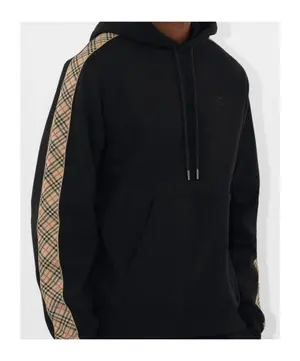 Burberry Ekd Embroidered Checked Drawstring Hoodie