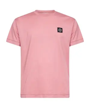 Stone Island Logo Patch Crewneck T-shirt - Pink