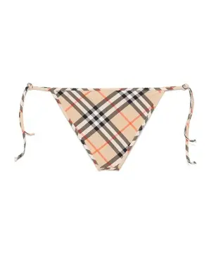 Burberry Checked Bikini Bottoms - Beige