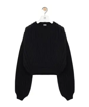 Loewe Balloon Sleeve Knitted Jumper - Black