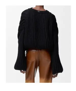 Loewe Balloon Sleeve Knitted Jumper - Black