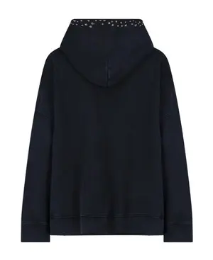 Versace Logo Embellished Hoodie - Black