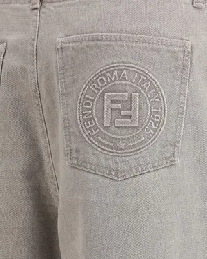Fendi Logo Detailed Wide-leg Jeans