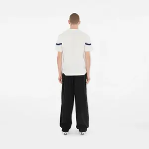 Burberry Logo Embroidered Striped T-shirt