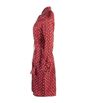 Max Mara Printed Long Sleeve Belted Dress