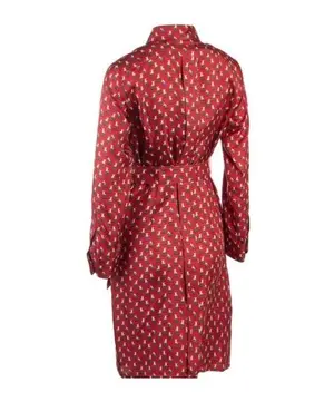 Max Mara Printed Long Sleeve Belted Dress