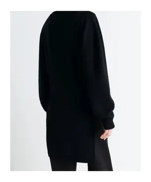 LEMAIRE Long-sleeved Crewneck Jumper With Side Slits - Black