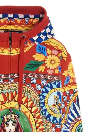 Dolce & Gabbana Carretto" Print Zip-up Hoodie