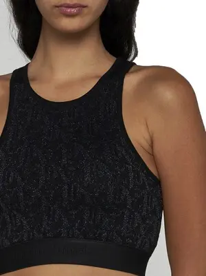 Palm Angels Monogram Jacquard Knitted Bra Top