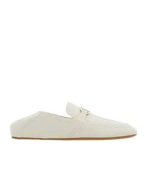 FERRAGAMO Round Toe Slip-on Loafers With Logo Detail