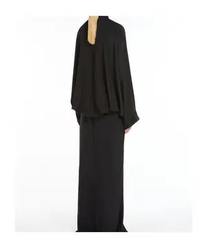 Max Mara V-neck Long-sleeved Maxi Dress With Slit