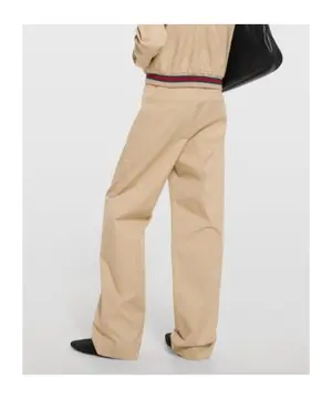 Gucci Embroidered Cotton Twill Trousers - Sand-colored