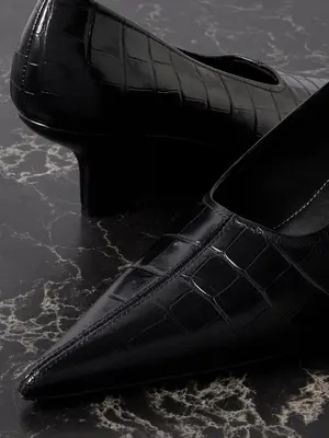 TOTEME Pointed-toe Embossed Wedge Pumps