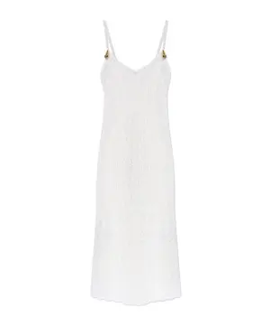 Bottega Veneta Sleeveless Lace Maxi Dress - White