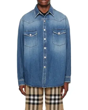 Burberry Long-sleeved Buttoned Denim Shirt