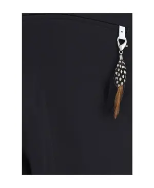 PT TORINO Tailored Cropped Trousers With Feather Detail - Black