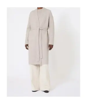 Max Mara Long-sleeved Ribbed Cardigan With Belt