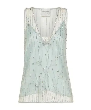 FORTE_FORTE Embellished V-neck Sleeveless Top