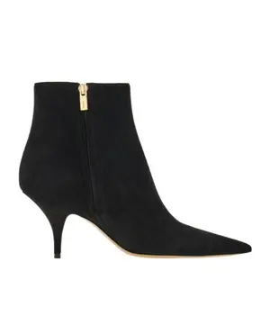 FERRAGAMO Cutout Ankle Boot With Gold Tone Buckle - Black