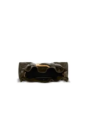 Balmain Mini Anthem Shoulder Bag In Calfskin Leather - Khaki