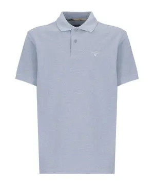 Barbour Tartan-trim Embroidered-logo Polo Shirt - Gray